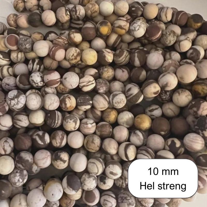 Brune nuancer perler - 10 mm MAT Australia Stripe agat